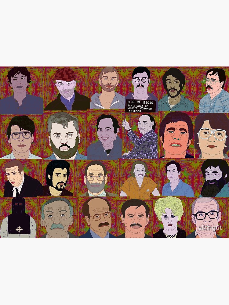 "true crime serial killer mugshot collage, goth" Poster for Sale by ...