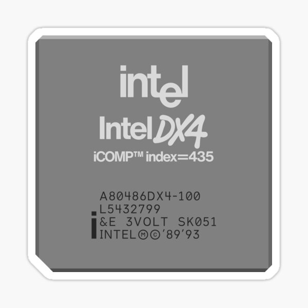 "Intel 486 Processor" Sticker for Sale by ABSTRACT-IVISM | Redbubble