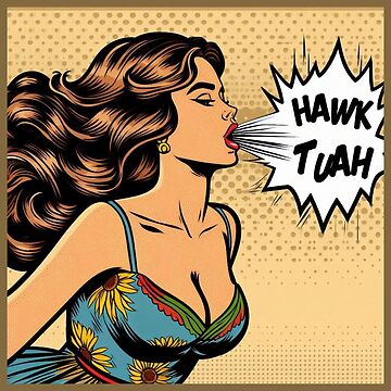 "Hawk Tuah Pop Art Comic Pin Up Girl " Sticker for Sale by SHELOPS | Redbubble