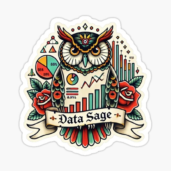 "Traditional Data Owl" Sticker for Sale by TraditionalData | Redbubble
