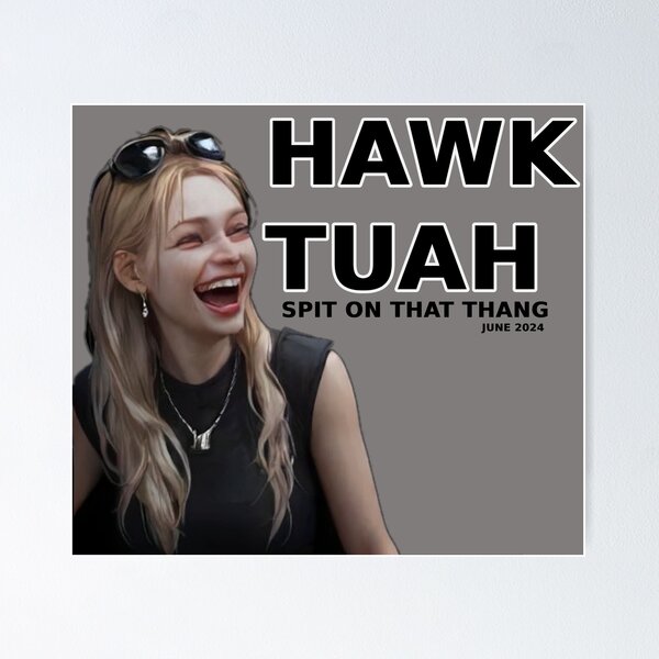 "HAWK TUAH Spit on that thang | Hawk Tuah Girl " Poster for Sale by ...