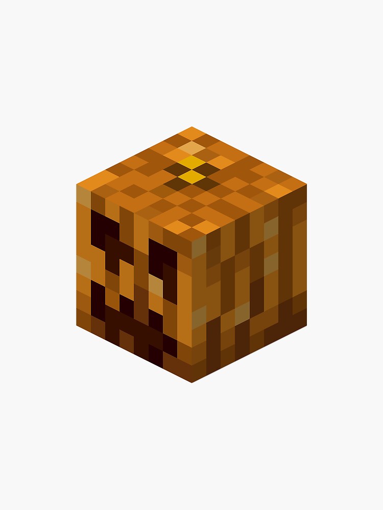 "Carved Pumpkin Minecraft Block Icon" Sticker for Sale by Marek Kubala ...