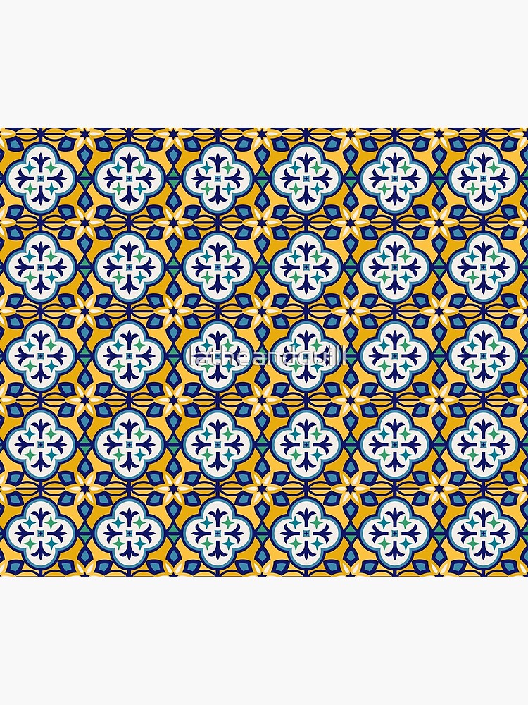 "Moroccan Tile in Yellow and Blue" Throw Blanket by latheandquill ...