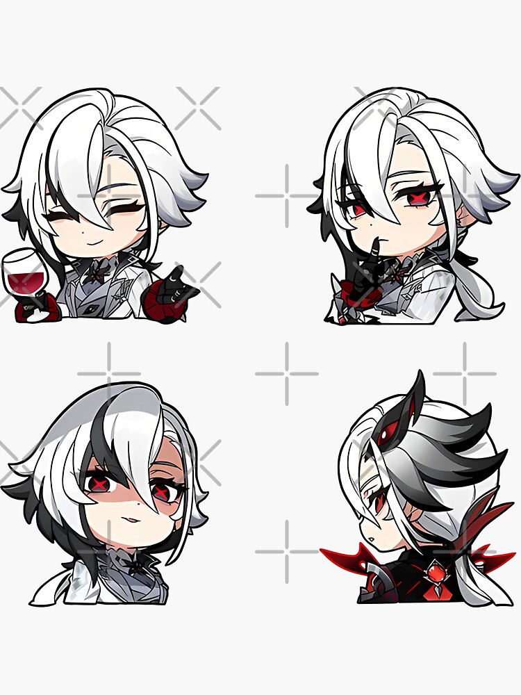 "Arlecchino Genshin Impact Chibi Stickers Set" Sticker for Sale by dudu ...