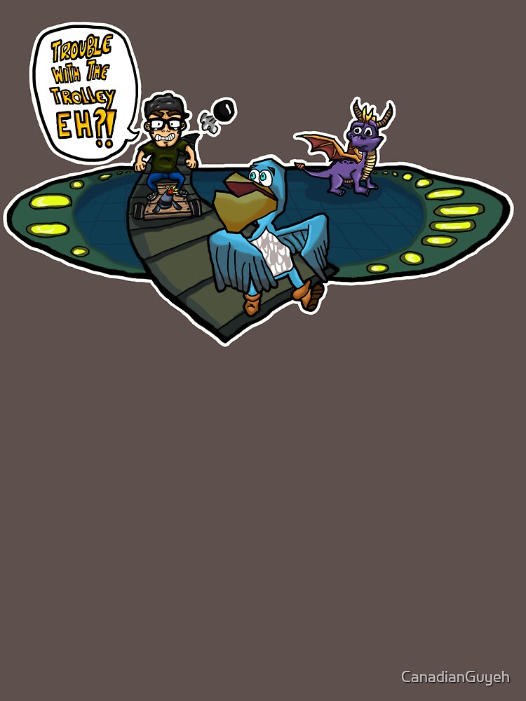 "TROUBLE WITH THE TROLLEY EH?! - Canadian Guy Eh Merchandise" T-shirt ...