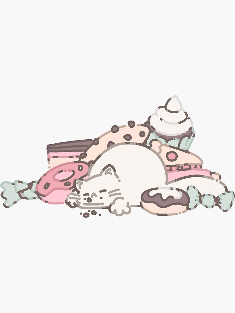 "Cat Sugar Coma" Sticker for Sale by nabicollective | Redbubble