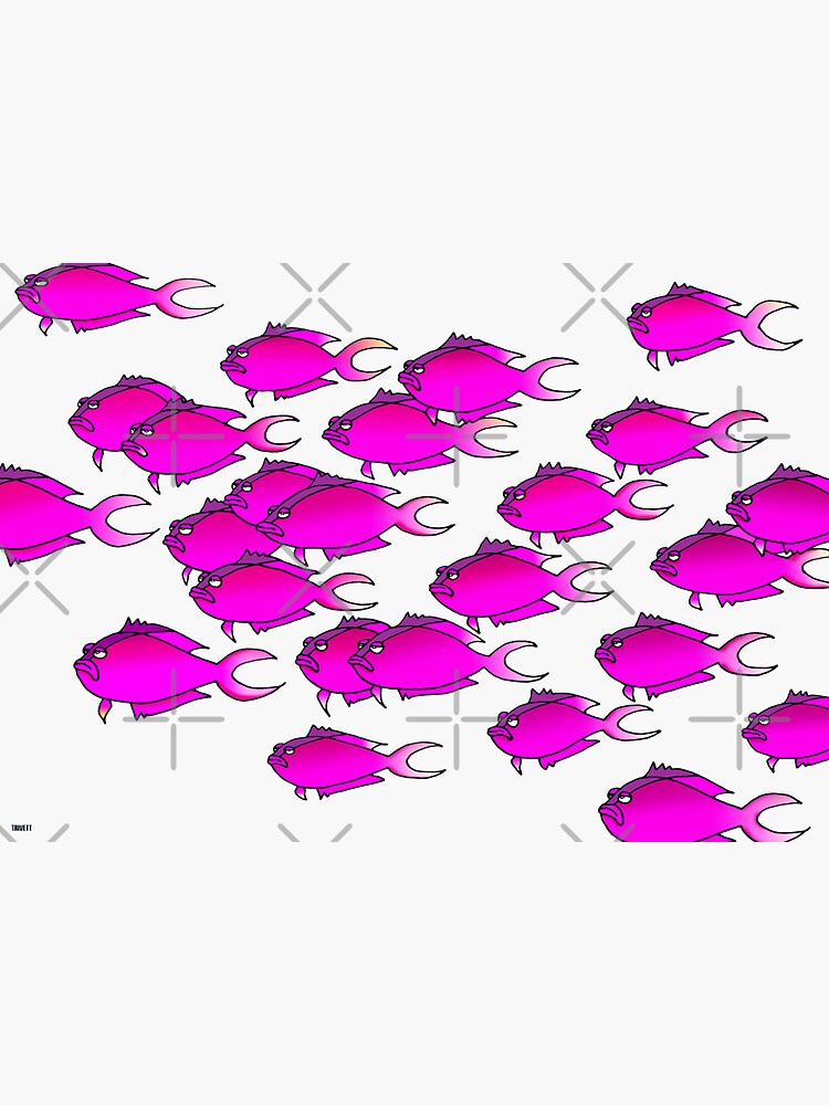 "PINK FISH" Sticker by JasonTrivettart | Redbubble