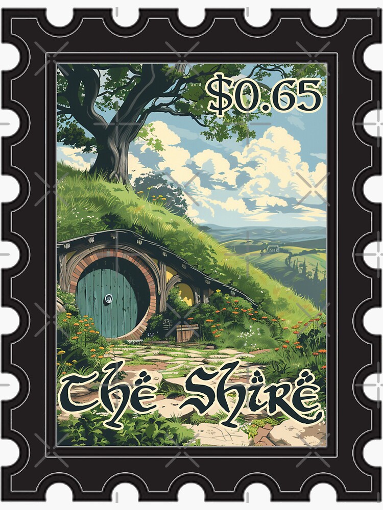 "The Shire Stamp" Sticker for Sale by Celticrose721 | Redbubble