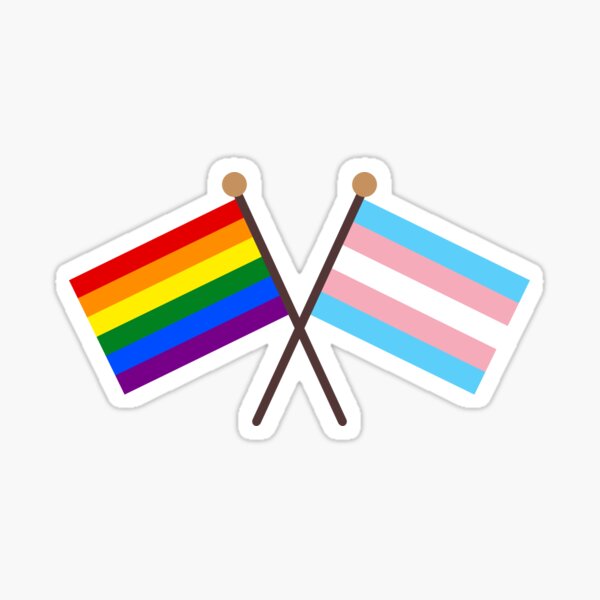 "Crossed Trans and Pride Flags" Sticker for Sale by kyaramerupurin ...