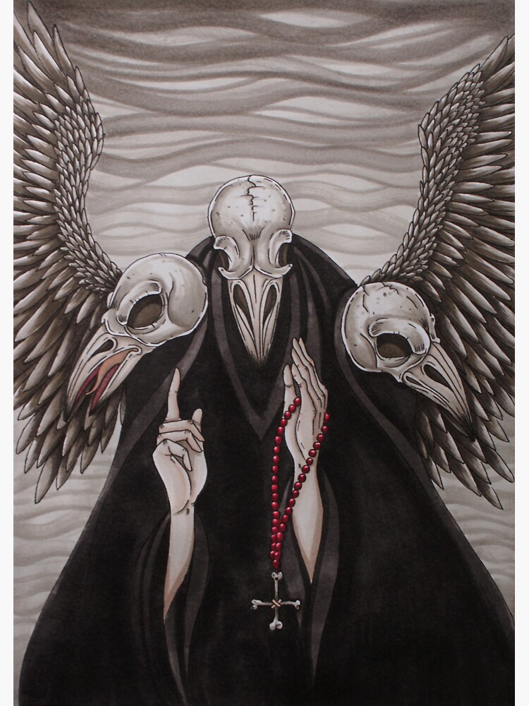 "Bird priest of the apocalypse" Sticker for Sale by dracuria | Redbubble