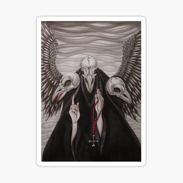 "Bird priest of the apocalypse" Sticker for Sale by dracuria | Redbubble