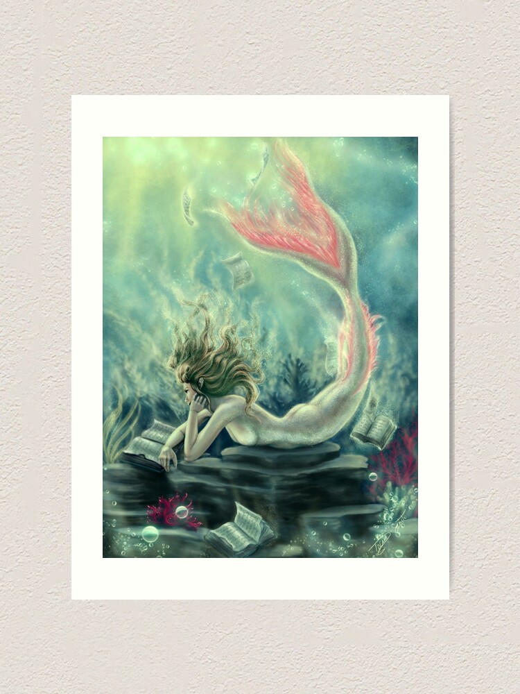 "Mermaid Reading Underwater" Art Print for Sale by Tiffany Toland-Scott ...