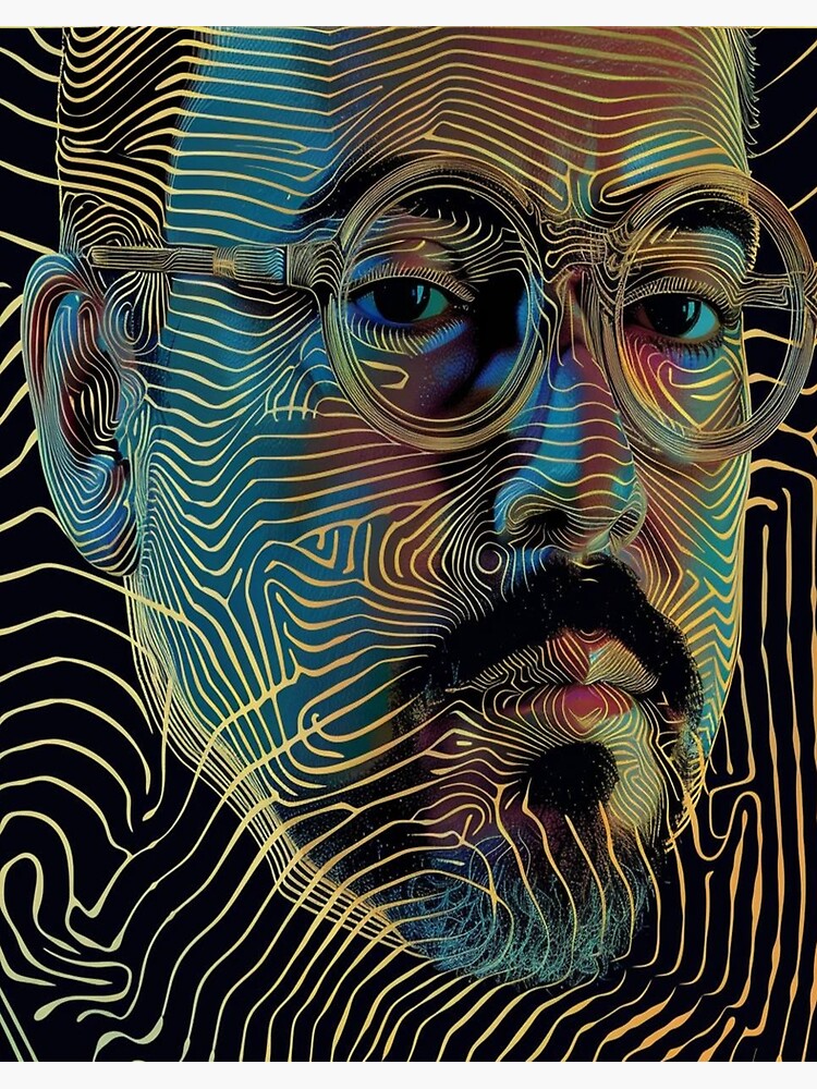 "Trippy Vision: Modern Line Art Portrait" Art Board Print for Sale by ...