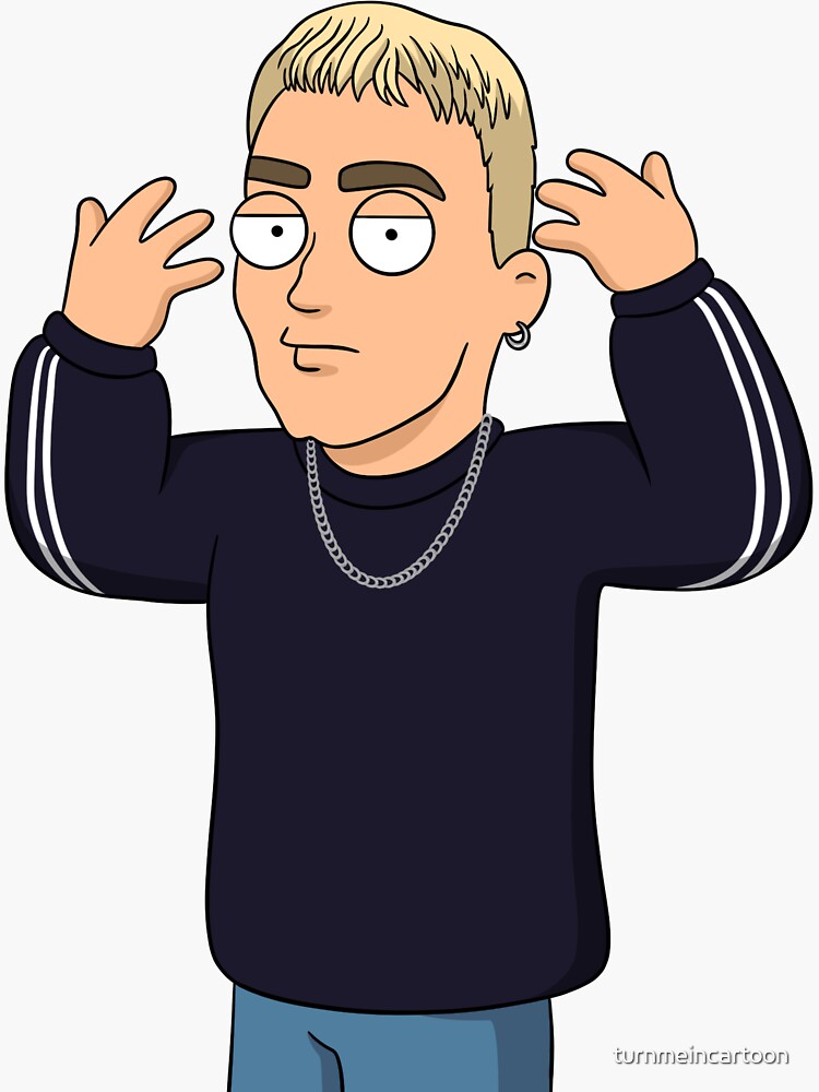 "Cartoon young Eminem " Sticker for Sale by turnmeincartoon | Redbubble