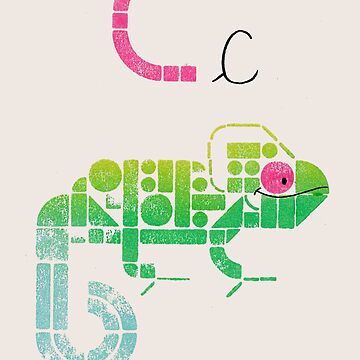 "Letter C - Chameleon - animal alphabet book" Sticker by so-tab | Redbubble