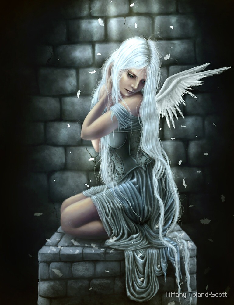 "Forgotten - Fallen Angel trapped in Dungeon" by tiffanysrealm | Redbubble