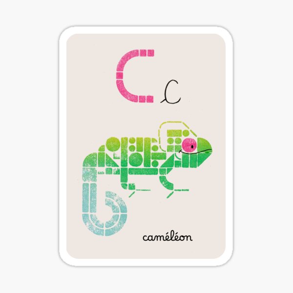"Letter C - Chameleon - animal alphabet book" Sticker by so-tab | Redbubble