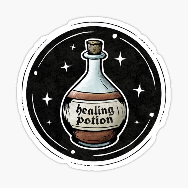 "Healing Potion Design - Orange" Sticker for Sale by WorkhorseGames ...