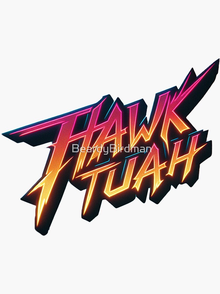 "Hawk Tuah logo" Sticker for Sale by BeardyBirdman | Redbubble
