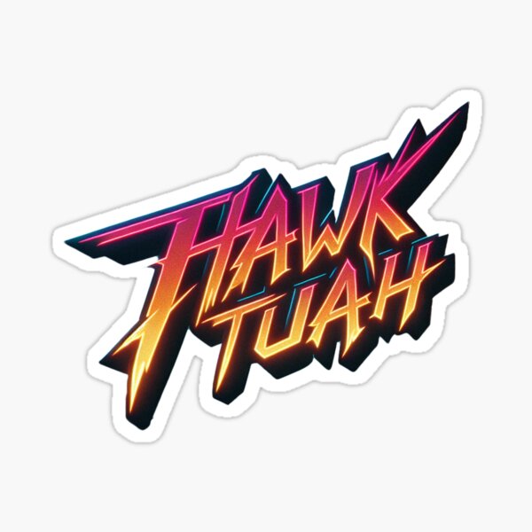 "Hawk Tuah logo" Sticker for Sale by BeardyBirdman | Redbubble