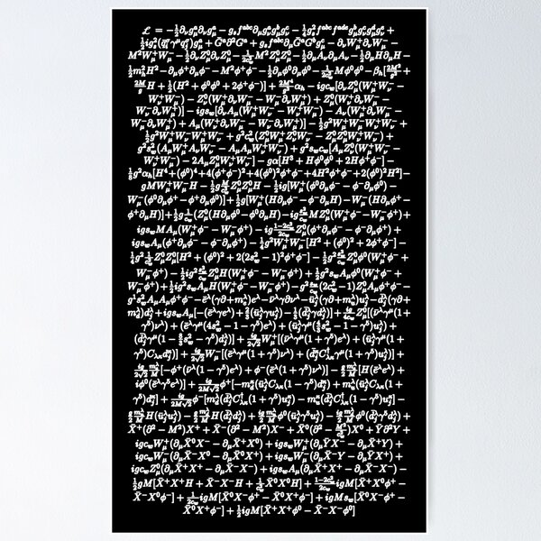"The Equation : Langrangian for the Standard Model" Poster for Sale by ...