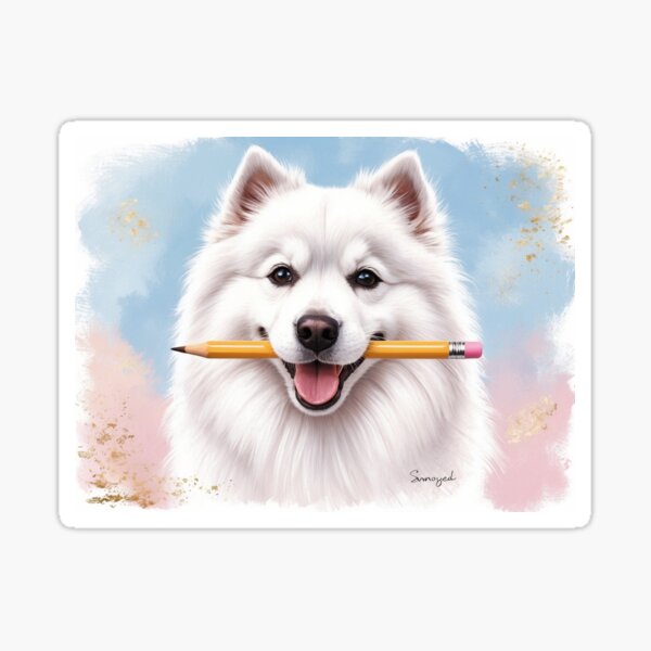 "Samoyed Artist" Sticker for Sale by MarkloDesign | Redbubble