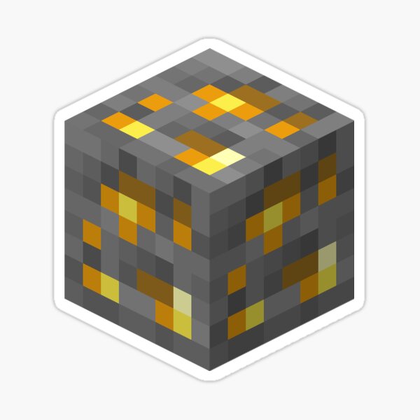 "Gold Ore Minecraft Block Icon" Sticker for Sale by BurgerBites | Redbubble