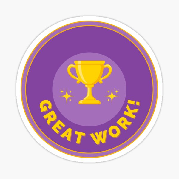 "Kids Sticker (Trophy, Great work)" Sticker for Sale by nerdered ...
