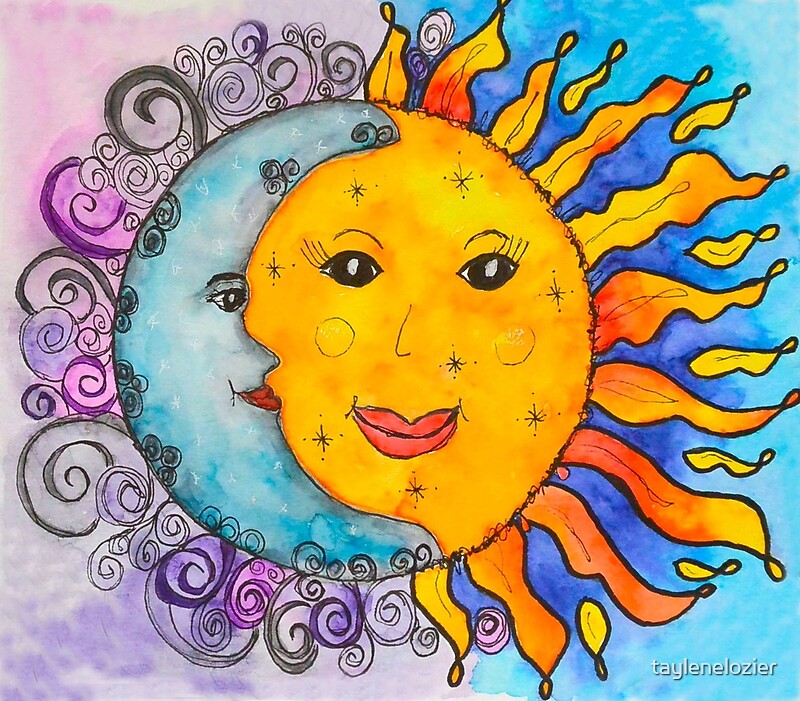 "Whimsical Love; the Sun and the Moon" by taylenelozier | Redbubble