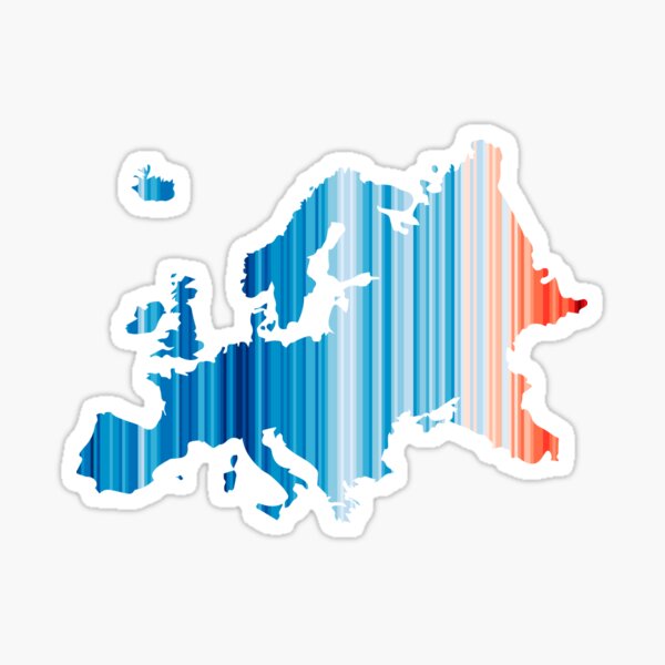 "Climate Change Stripes - Europe outline" Sticker for Sale by grillo ...