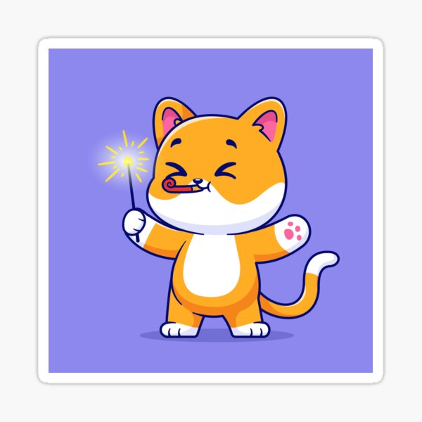 "Cute Shiba Inu Dog Playing with Fireworks: A Festive Cartoon Vector ...