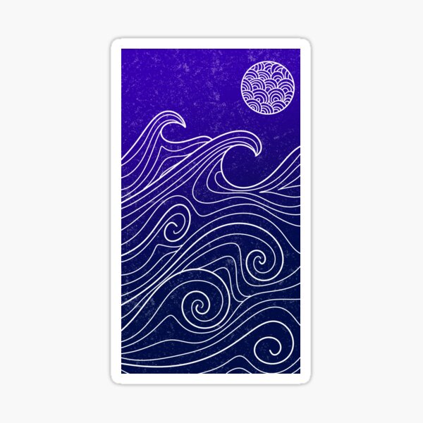 "Wavy Night" Sticker for Sale by Charli Bevan | Redbubble
