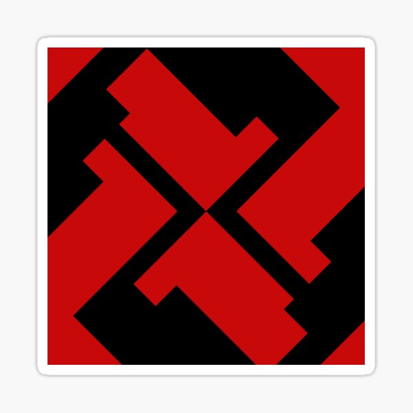 "Red Black Geometric Interlock" Sticker for Sale by Amal20 | Redbubble