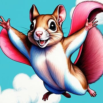 "Flying Squirrel" Sticker for Sale by WardenTee | Redbubble