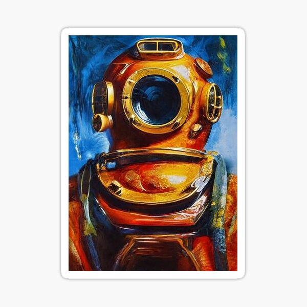 "Commercial Diver Deep Sea Diving Helmet Serenity Dive" Sticker for ...
