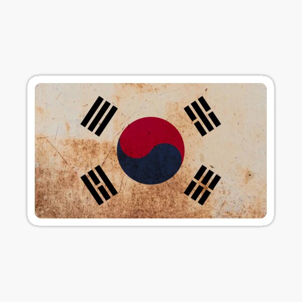 "Rusty South Korea Flag" Sticker for Sale by FLATVAC STICKER | Redbubble