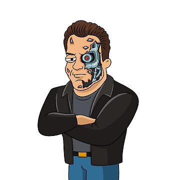 "Cartoon Arnold Schwarzenegger Terminator 2" Sticker for Sale by ...