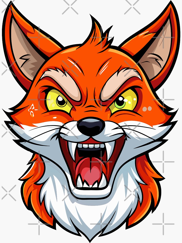 "Angry Face Fox" Sticker for Sale by The-artis | Redbubble