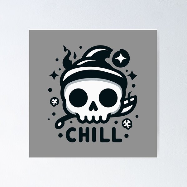 "Cute Chill Skull" Poster for Sale by LIAW-LIFE | Redbubble