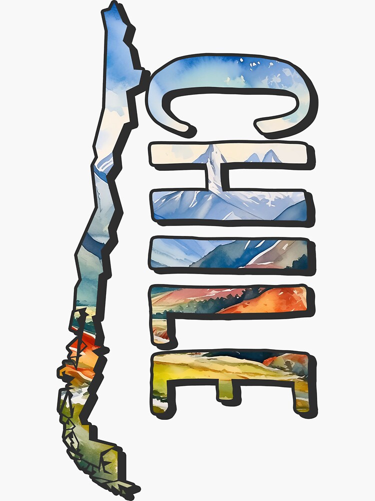 "Chile watercolor map" Sticker by Motivburg | Redbubble