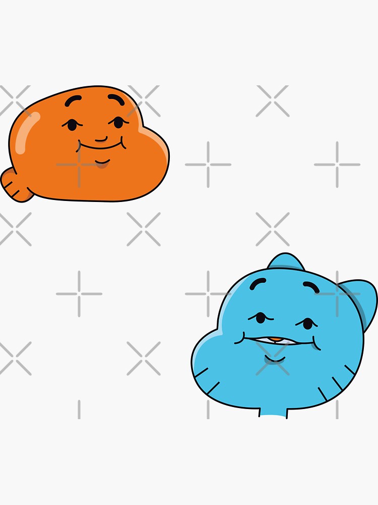 "Gumball and darwin funny faces" Sticker by Necronder | Redbubble