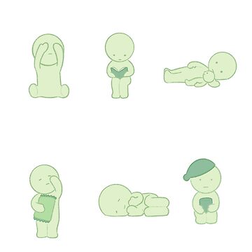 "Smiski Sleeping Variation Pack" Sticker for Sale by saltyswiftie ...