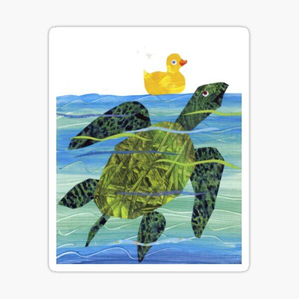"Whimsical World of Eric Carle: Colorful Animal Collage Art" Sticker ...