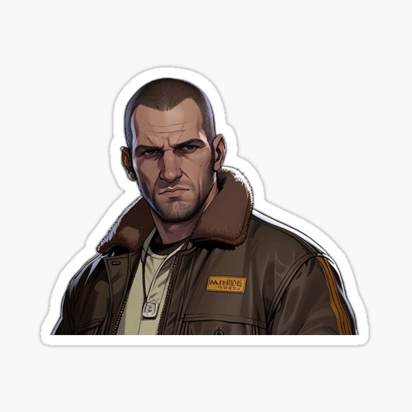 "Niko Bellic " Sticker for Sale by AI-Knight | Redbubble
