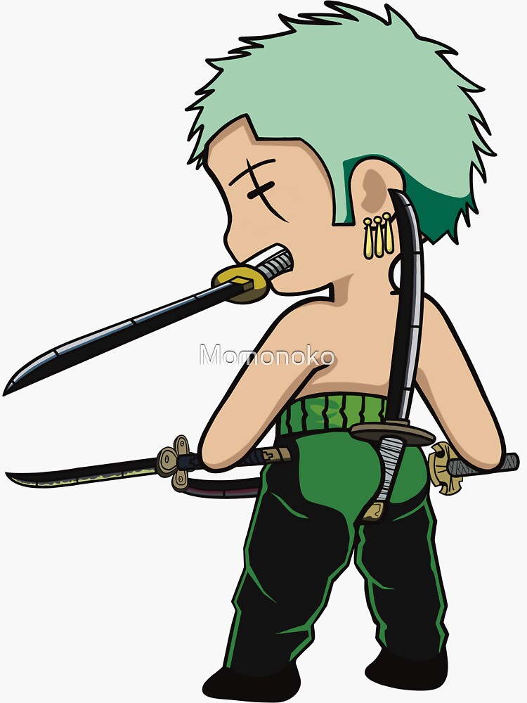 "Zoro 4 swords style" Sticker for Sale by Momonoko | Redbubble