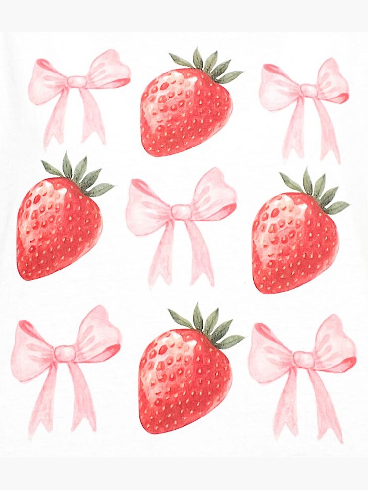 "Strawberry Bow Pattern" Sticker for Sale by neelaarao | Redbubble