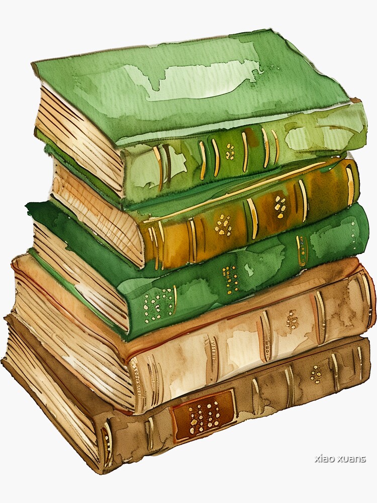 "Green Books" Sticker for Sale by xiaoxuans | Redbubble