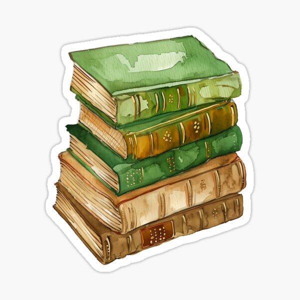 "Green Books" Sticker for Sale by xiaoxuans | Redbubble