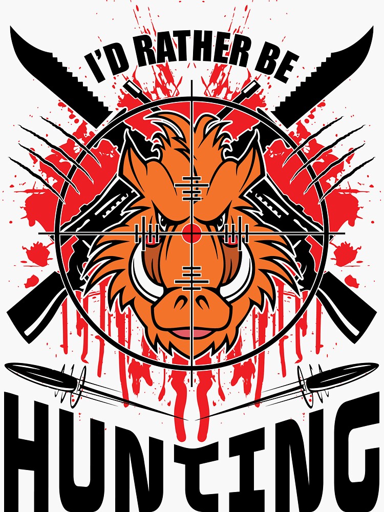"boar hunting" Sticker for Sale by eiwo87 | Redbubble