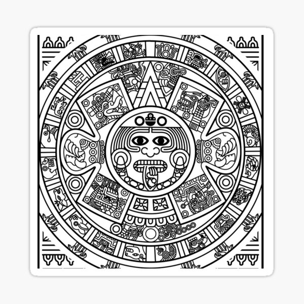 "Aztec Calendar" Sticker by SAUHER | Redbubble
